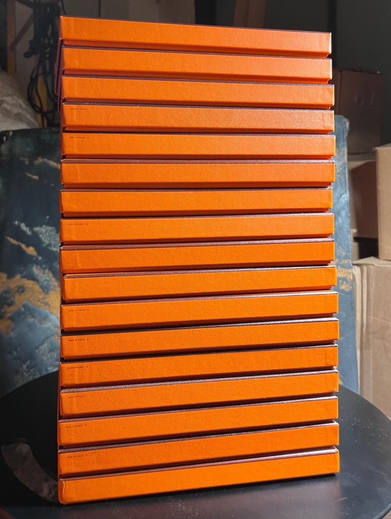 Hermès Classic Orange Square Box Set of 17 with Hermès Ribbons, France ...