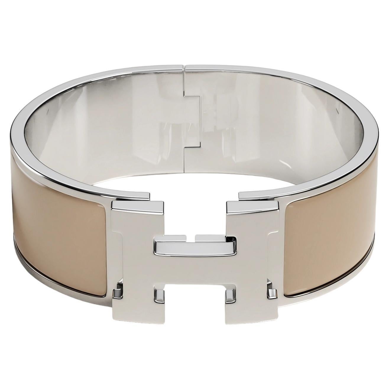 Hermes Clic Clac H bracelet Marron Glacé Enamel Size PM 17cm For Sale at 1stDibs