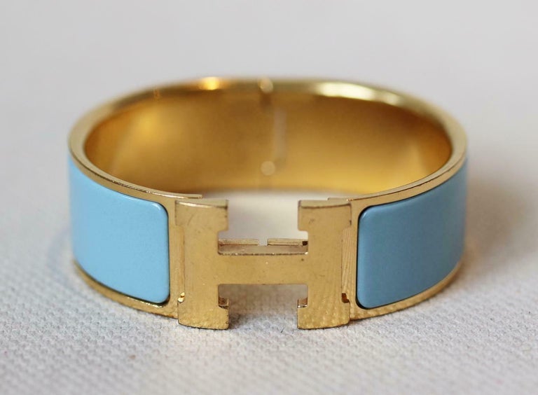Hermès Clic Clac H Enamel and Gold Plated Bracelet at 1stDibs
