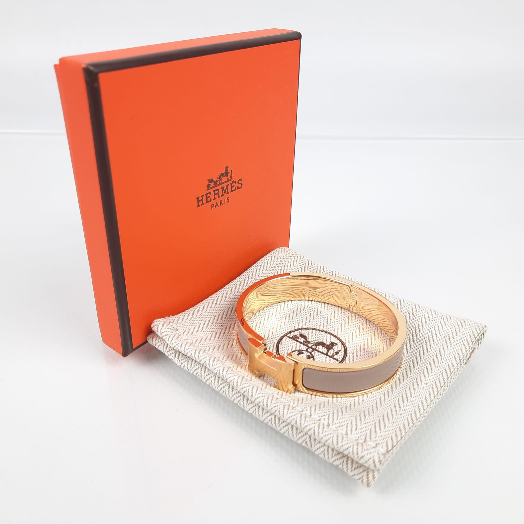 Hermes Clic H bracelet Marron Glacé PM For Sale at 1stDibs | hermes h ...