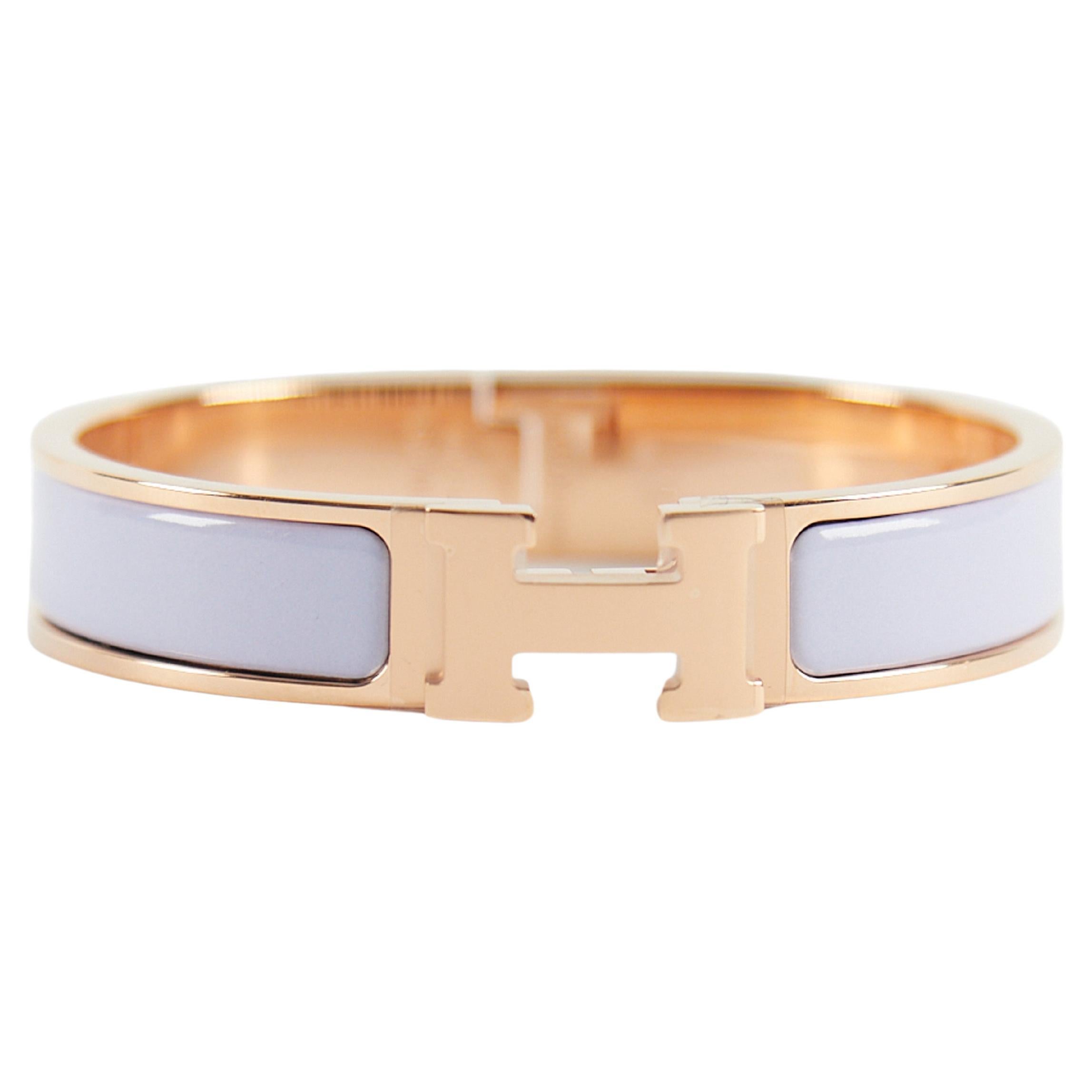 HERMÈS CLIC H BRACELET PM Parme and Rose Gold For Sale at 1stDibs