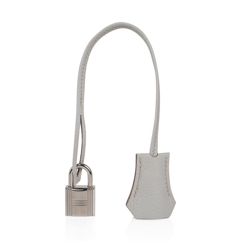 Hermes Club Birkin 35 Bag Gris Perle / Blanc/ Mykonos Lizard Clemence ...