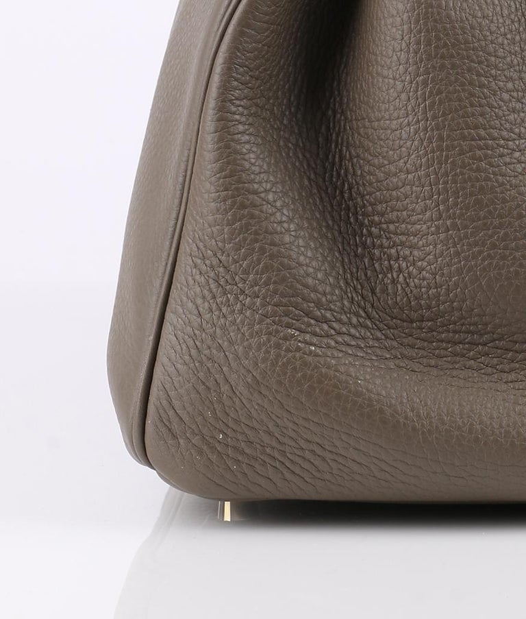 HERMES Club Birkin Ltd Ed 35 Etain Graphite Clemence Leather Gris Fonce ...