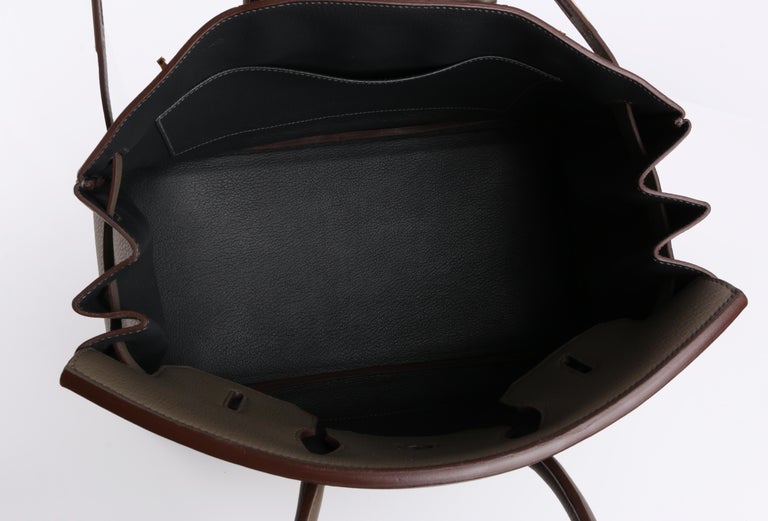 HERMES Club Birkin Ltd Ed 35 Etain Graphite Clemence Leather Gris Fonce ...