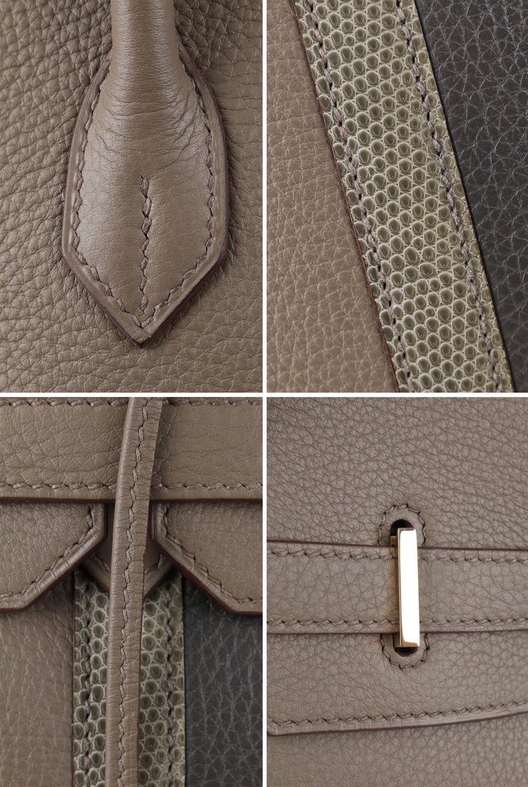 HERMES Club Birkin Ltd Ed 35 Etain Graphite Clemence Leather Gris Fonce ...