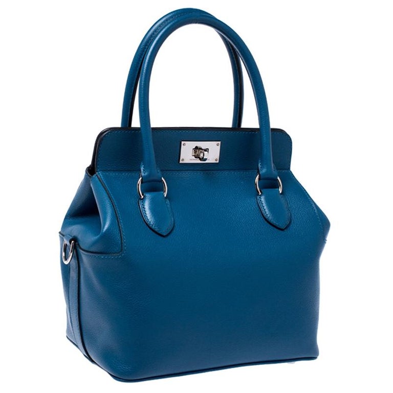 Hermes Cobalt Swift Leather Palladium Hardware Toolbox 20 Bag For Sale ...