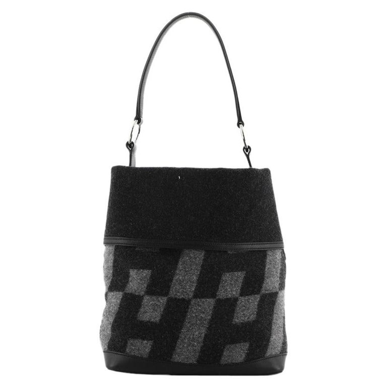 Hermes Col Roule Bag Felt and Vache Hunter 25 at 1stDibs