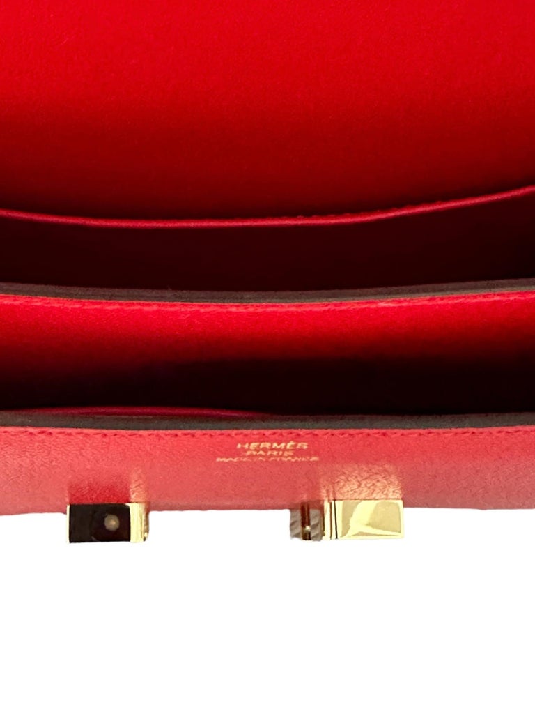 Hermes Constance 18 Mini Rouge de Coeur w Mirror For Sale at 1stDibs