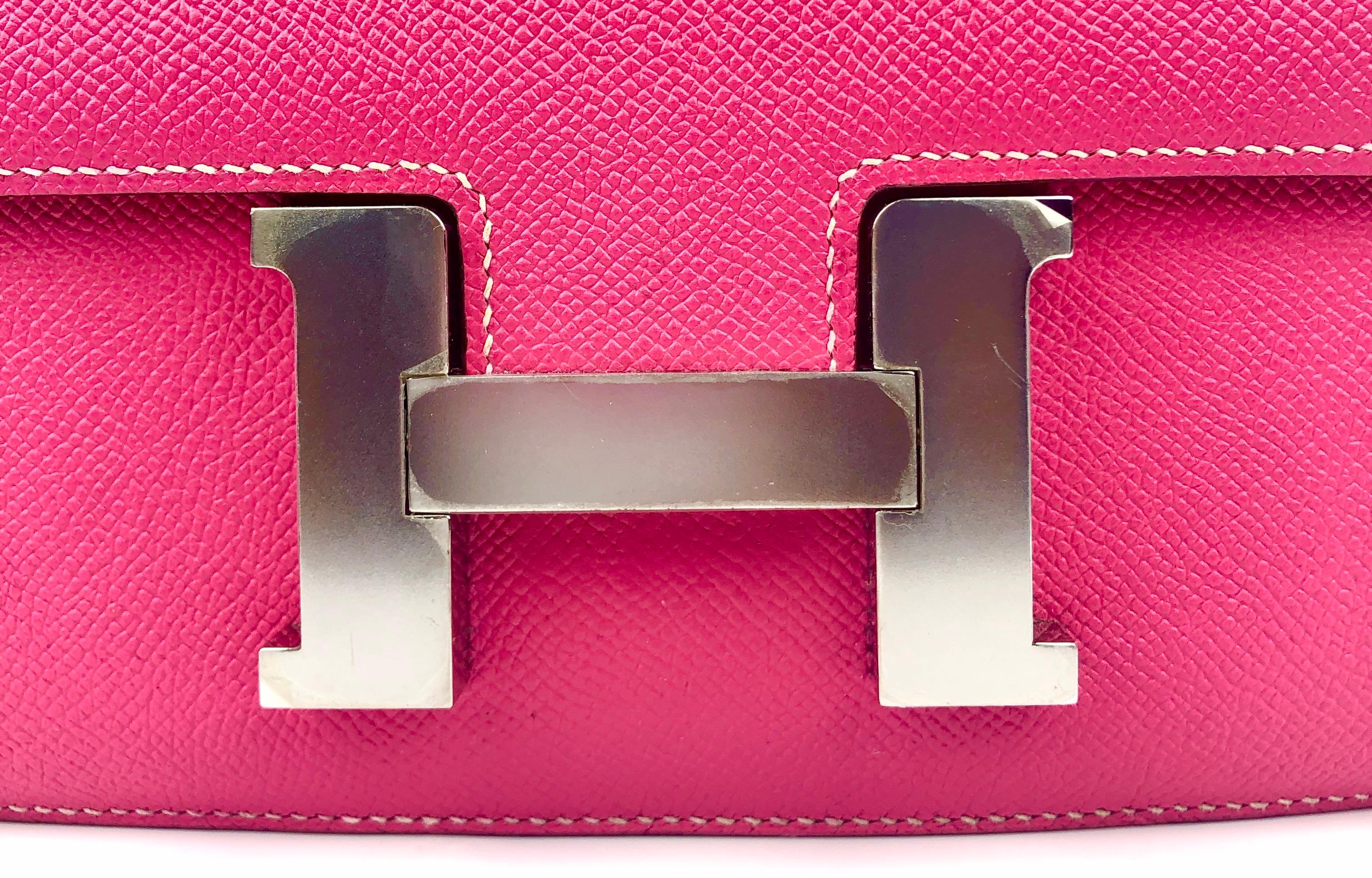 Hermes Constance 24 Rose Tyrien Pink Epsom Palladium Hardware at 1stDibs | hermes constance pink ...