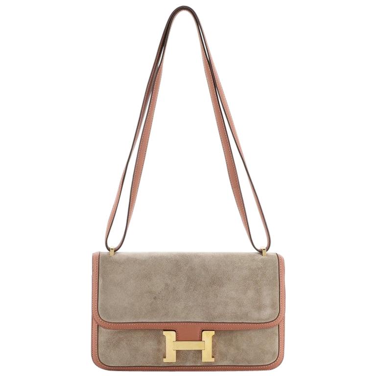 Hermes Constance Elan Bag Doblis Suede with Swift 25 at 1stDibs