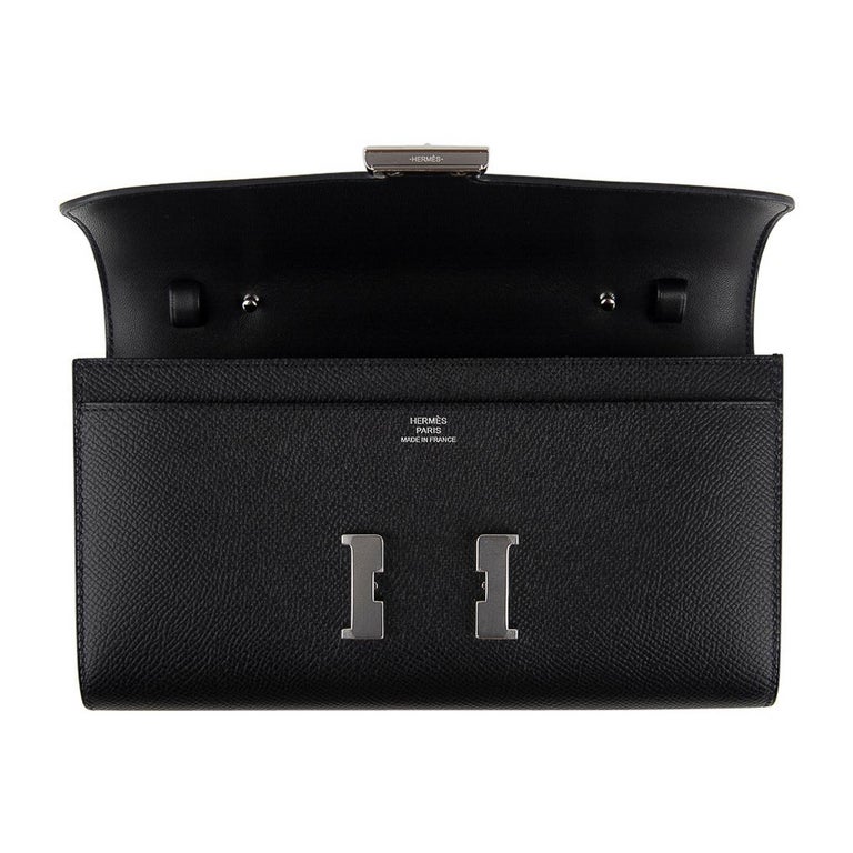 Hermes Constance Long To Go Wallet Bag Black Epsom Palladium Hardware ...