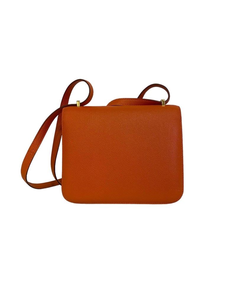 Hermes Constance Mini Epsom Orange And Gold For Sale at 1stDibs