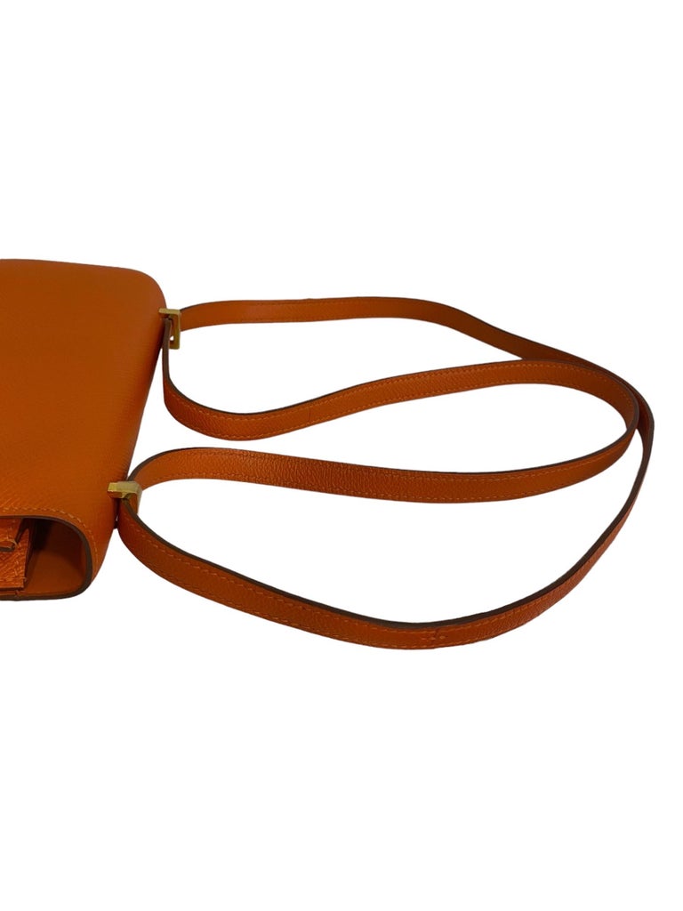 Hermes Constance Mini Epsom Orange And Gold For Sale at 1stDibs