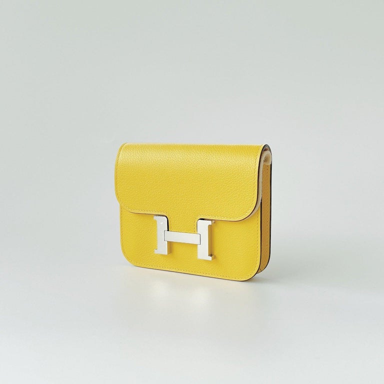 Hermes Constance Slim Wallet In Yellow, Jeune De Naples at 1stDibs