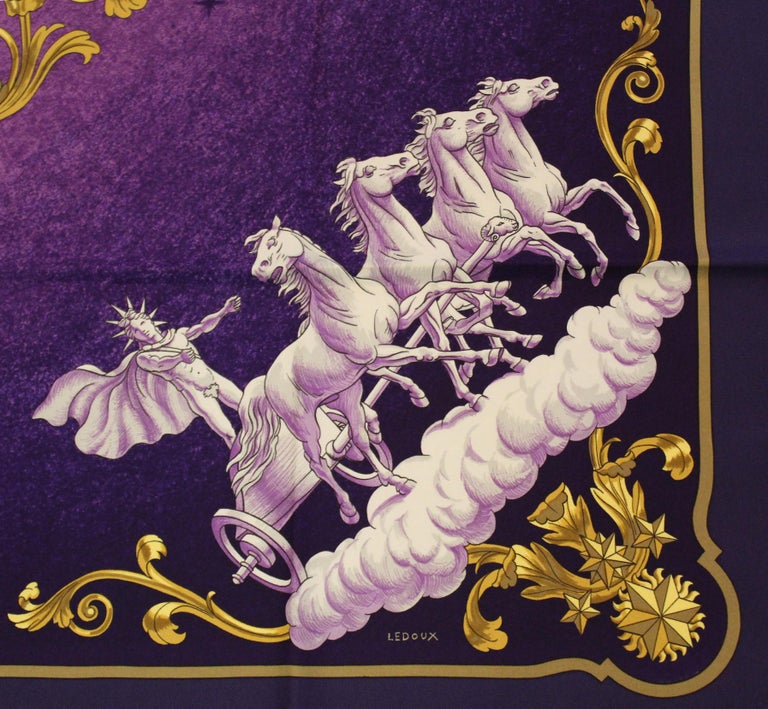 Hermes Cosmos Purple Silk Scarf Created by Philippe Ledoux at 1stDibs ...