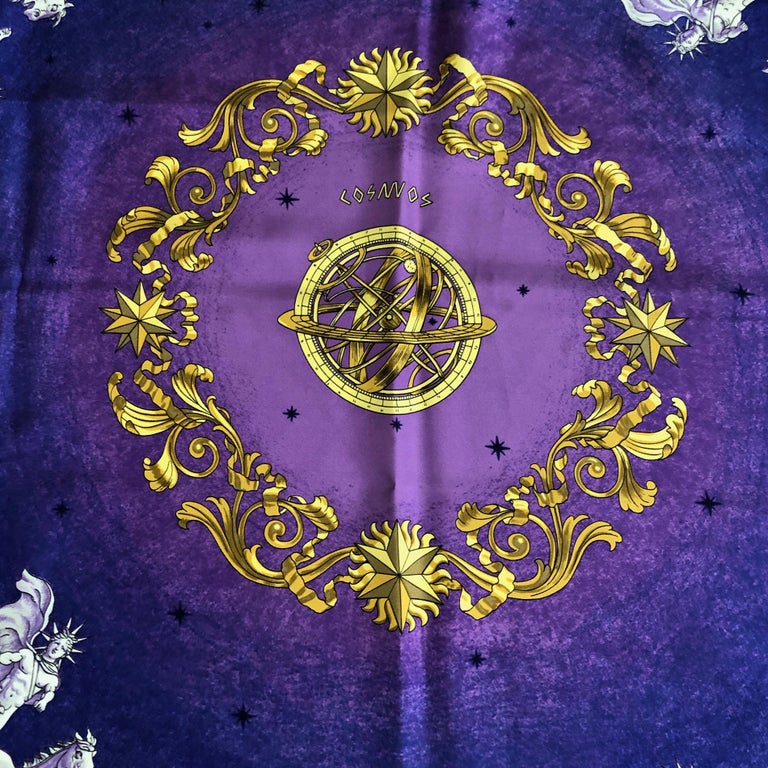 Hermes Cosmos Silk Twill Scarf Shawl by Philippe Ledoux 90cm at 1stDibs