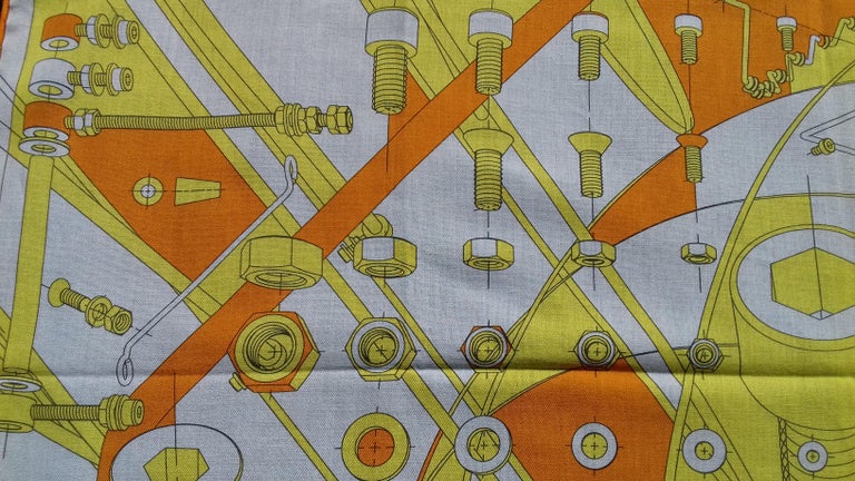 Hermès Cotton Scarf Step into the Frame Men's Universe 2019 Yellow ...