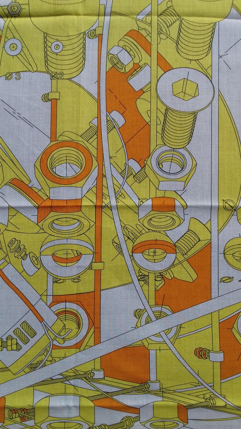 Hermès Cotton Scarf Step into the Frame Men's Universe 2019 Yellow ...