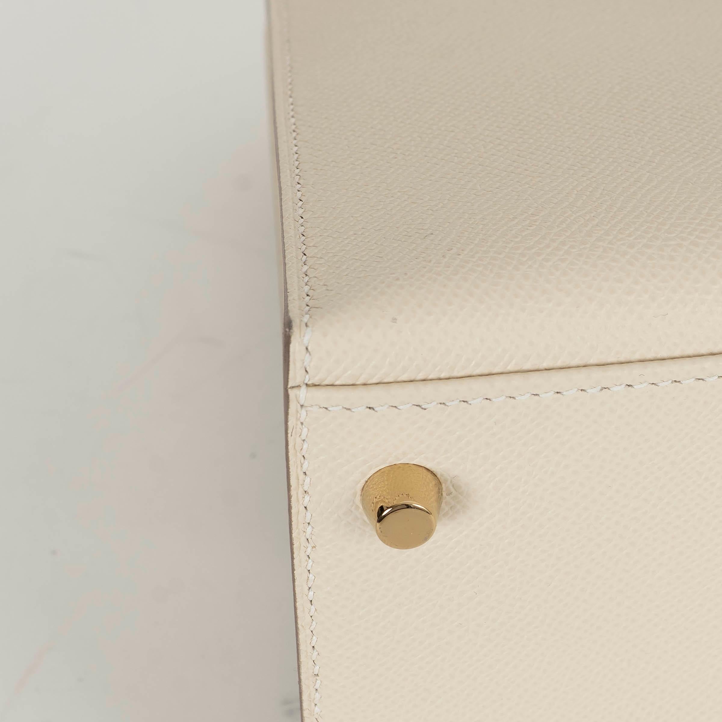 HERMES Craie white Epsom leather KELLY 28 SELLIER Bag Ghw For Sale at ...