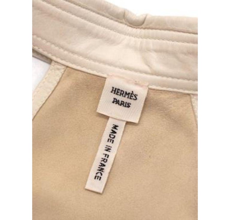 Hermes Cream Calfskin Button Up Waistcoat For Sale at 1stDibs