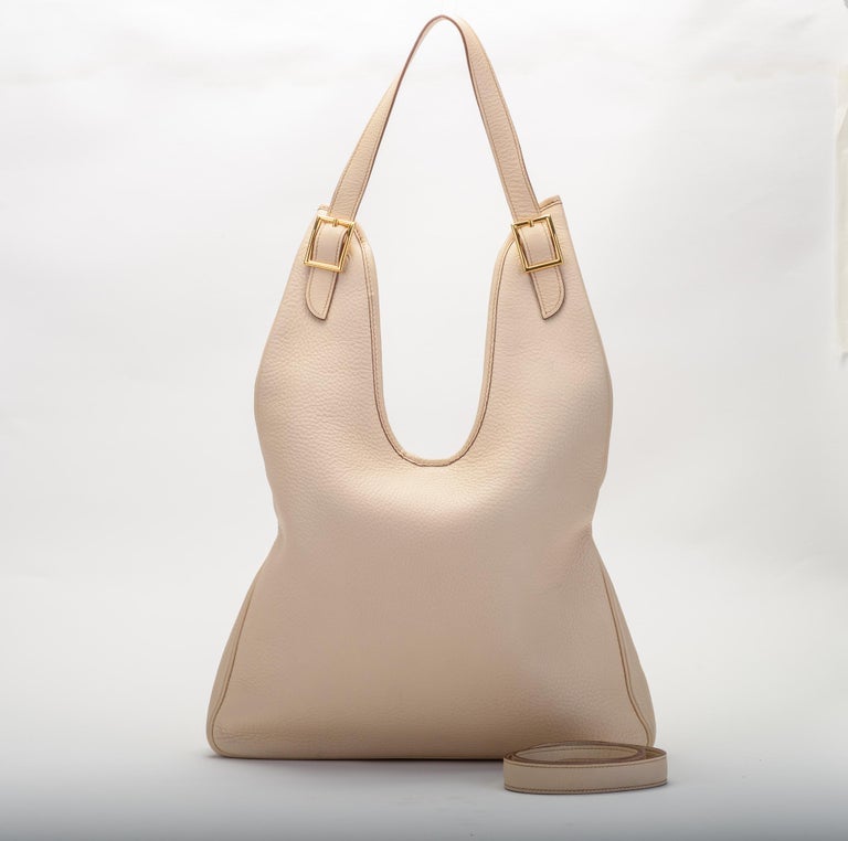 Hermes Cream Masai Shoulder Bag at 1stDibs