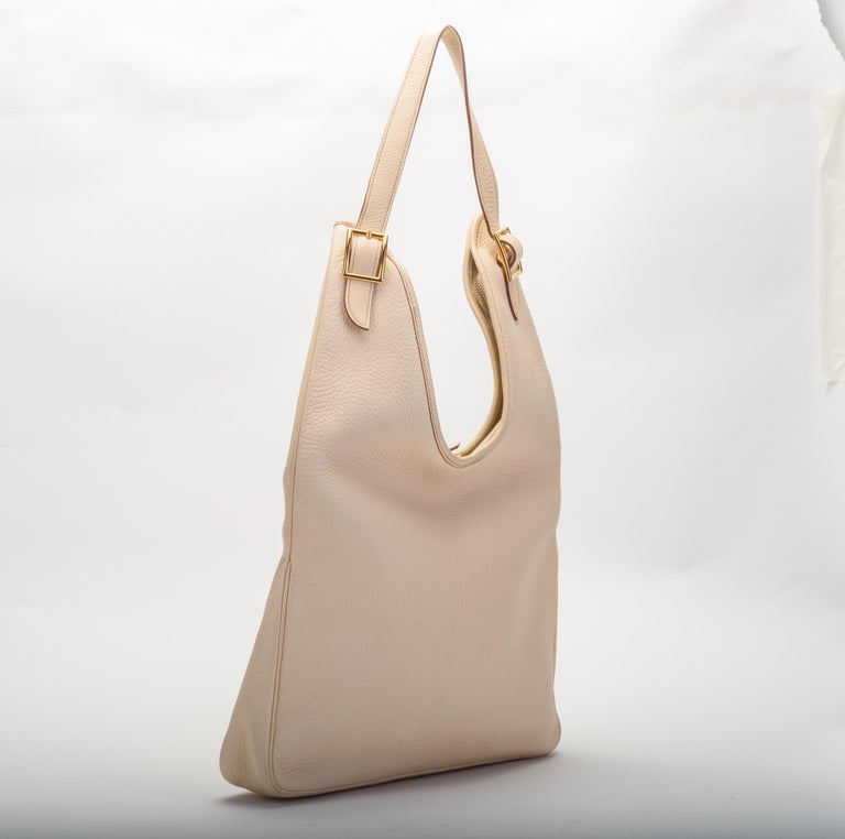 Hermes Cream Masai Shoulder Bag at 1stDibs