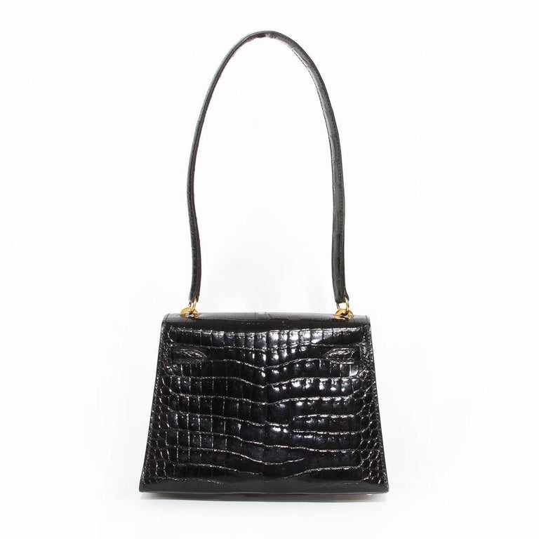 Hermès Croc Mini Kelly (20cm) Vintage 1981 at 1stDibs