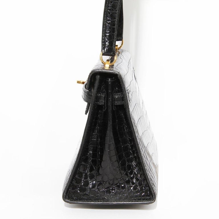 Hermès Croc Mini Kelly (20cm) Vintage 1981 at 1stDibs