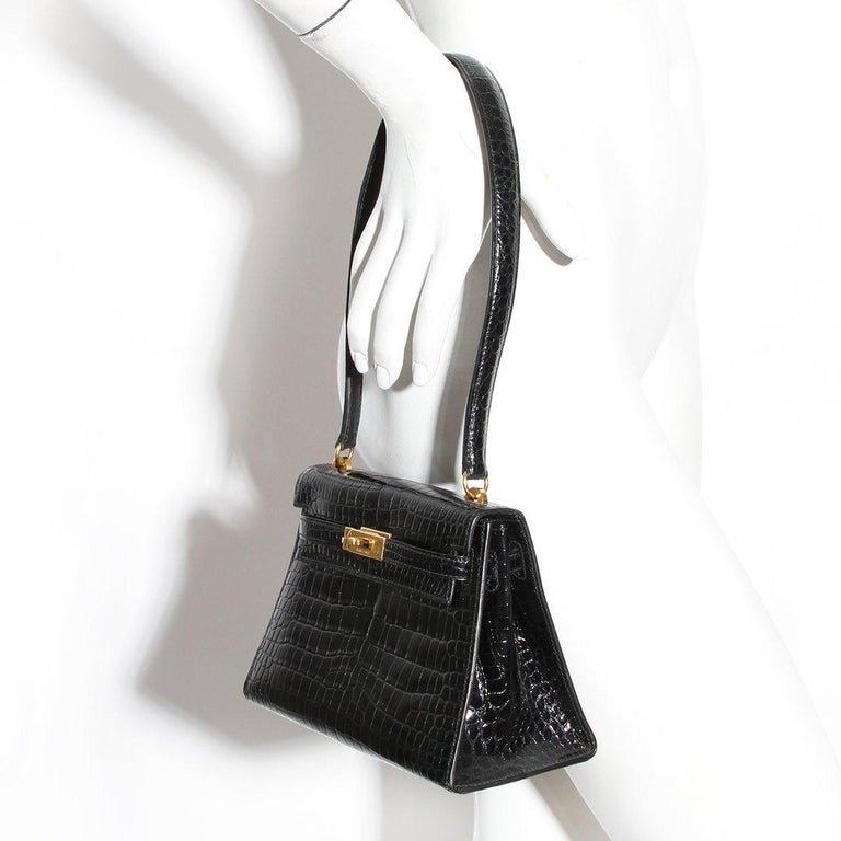 Hermès Croc Mini Kelly (20cm) Vintage 1981 at 1stDibs