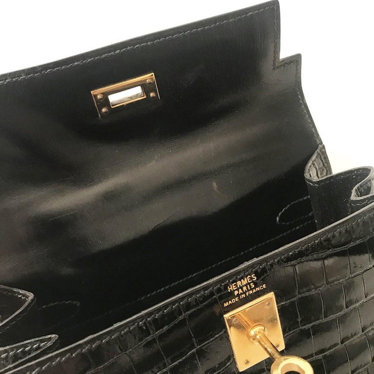 Hermès Croc Mini Kelly (20cm) Vintage 1981 at 1stDibs