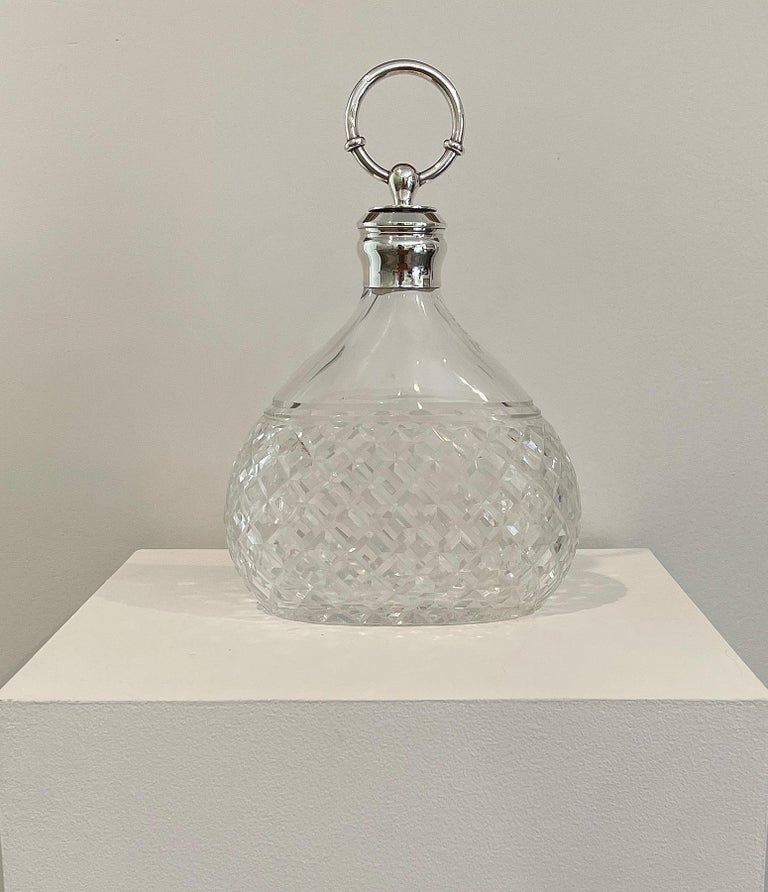 Hermes Crystal and Silver Carafe - Decanter For Sale at 1stDibs