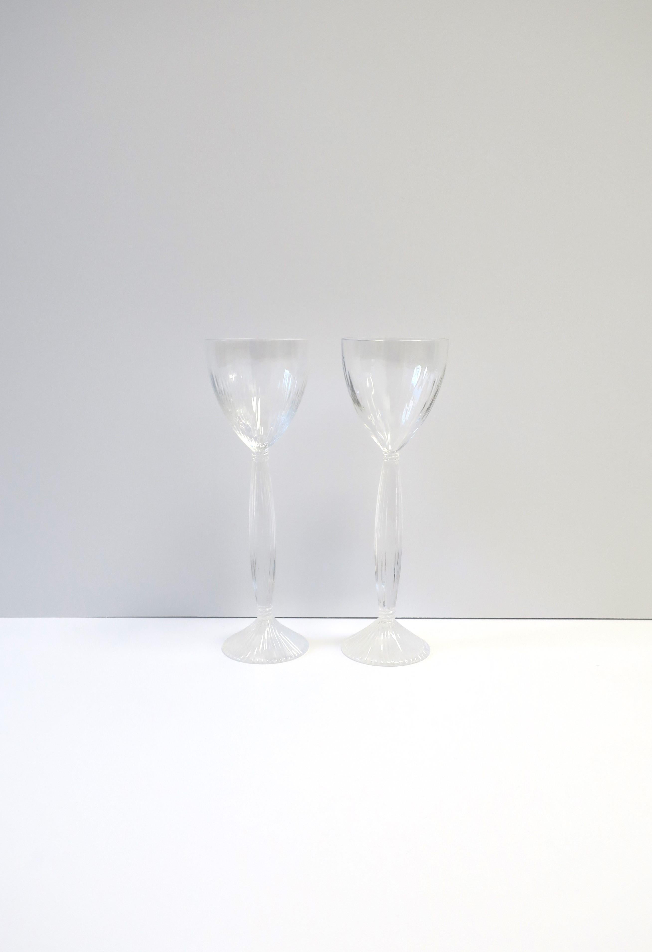 Hermès Crystal Wine or Cocktail Glasses, Pair For Sale at 1stDibs