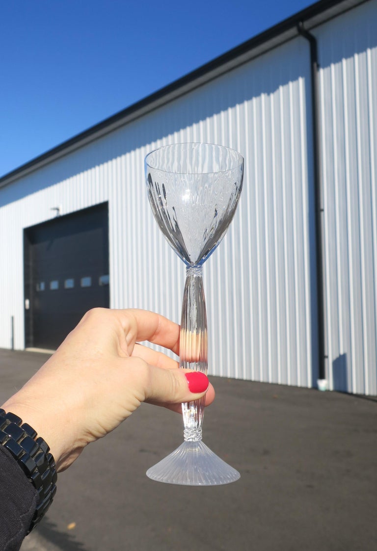 Hermès Crystal Wine or Cocktail Glasses, Pair at 1stDibs