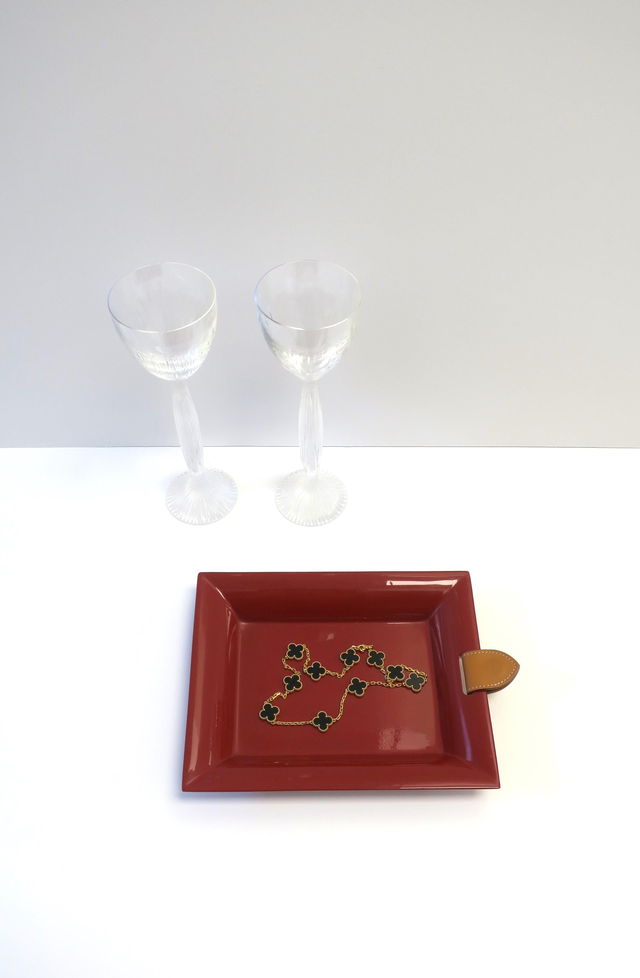 Hermès Crystal Wine or Cocktail Glasses, Pair For Sale at 1stDibs