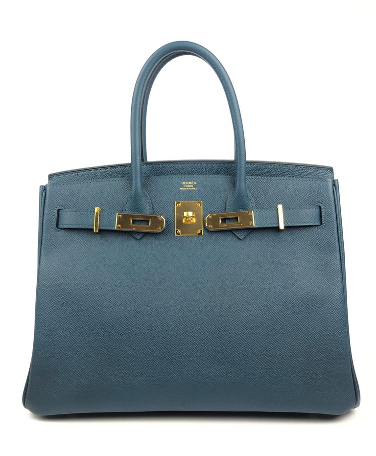Hermès Deep Blue Epsom 30 cm Birkin with Gold Hardware For Sale at 1stDibs
