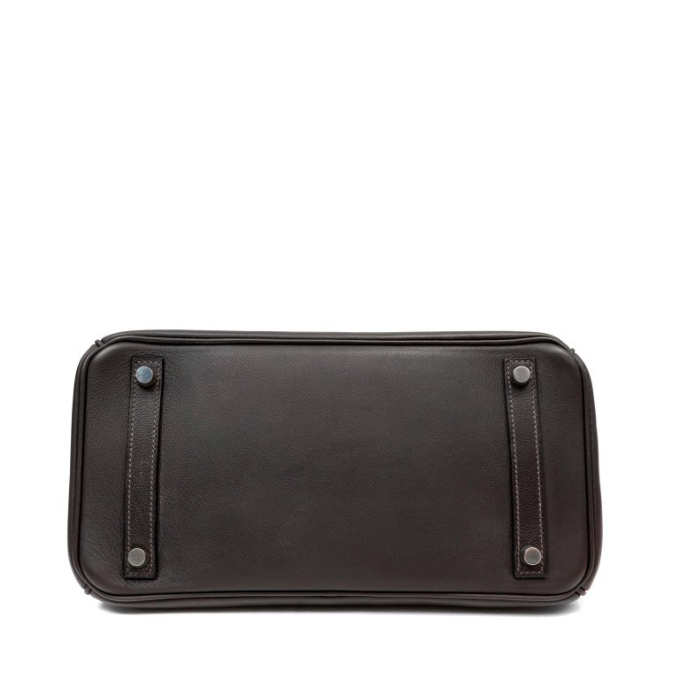 Hermès Deep Brown Evergrain 30 cm Birkin For Sale at 1stDibs