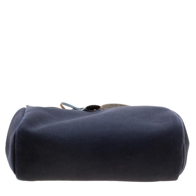 Hermes Denim Blue Fabric and Leather 2-in-1 Herbag Backpack For Sale at ...