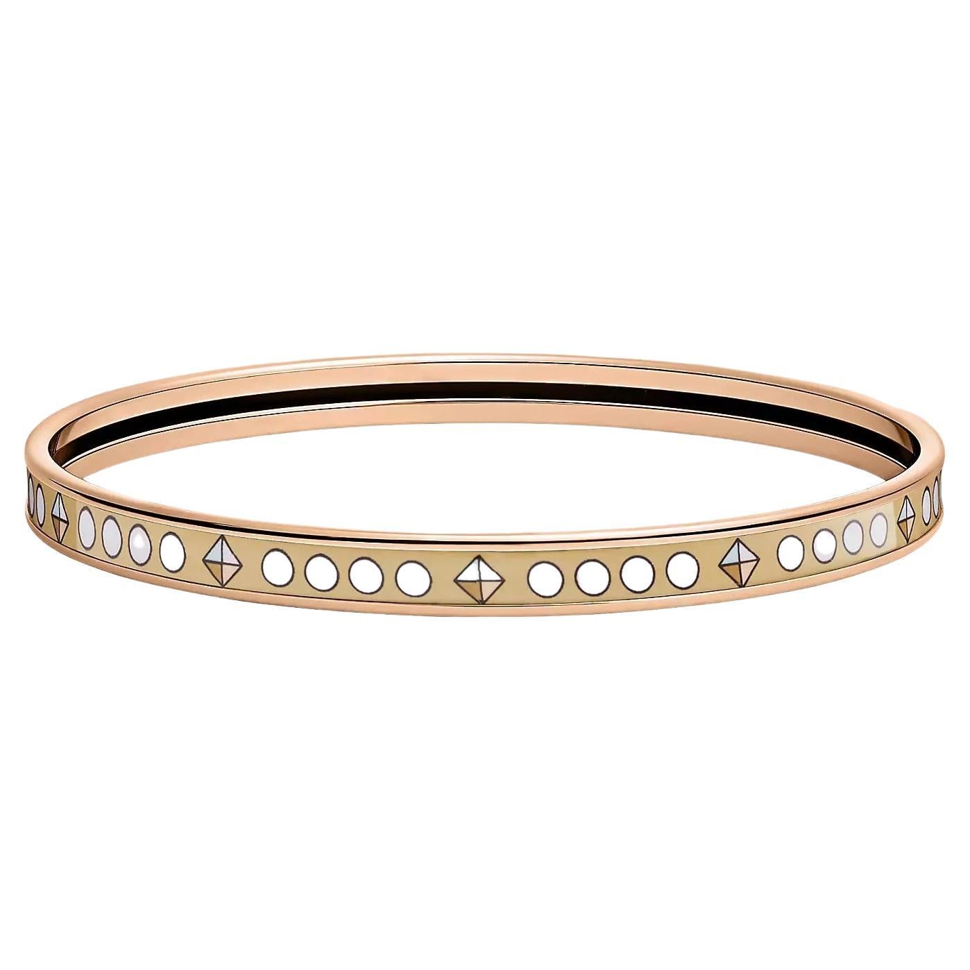 Hermes Dog Collar Bracelet Silk Sandblasted printed enamel Size 65 ...