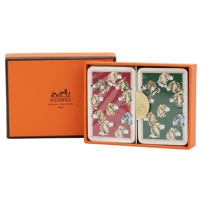 Hermès Dog Mini Poker Cards With Box For Sale at 1stDibs