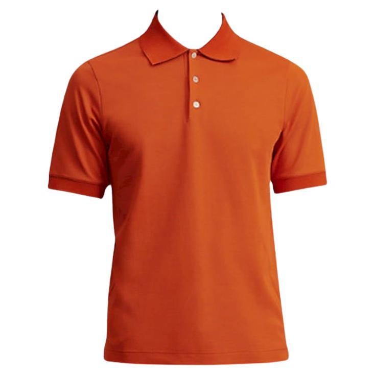 Hermes Feu / Navy Double Jeu technical polo Size XL For Sale at 1stDibs