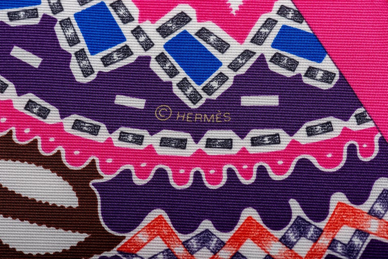 Hermès En attendant Ulysse Silk Gavroche For Sale at 1stDibs