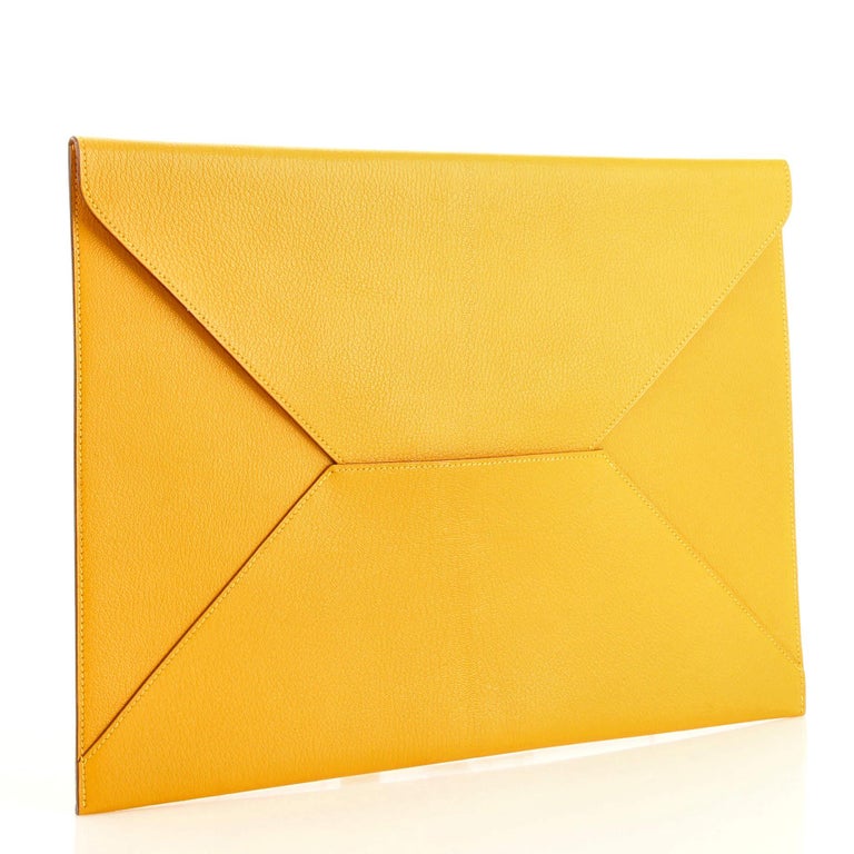 Hermes Envelope Clutch Chevre Mysore Large at 1stDibs