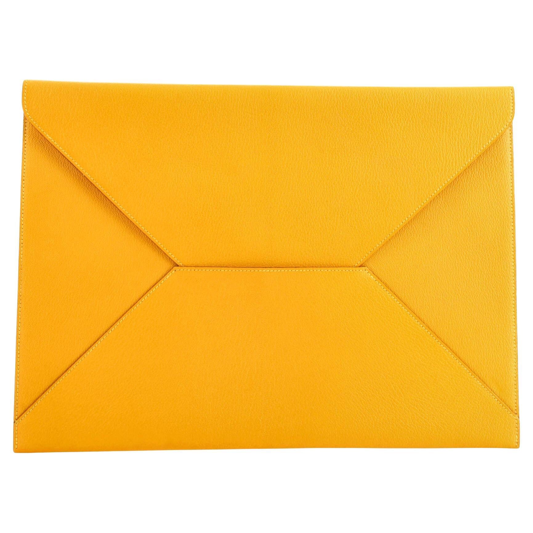 Hermes Envelope Clutch Chevre Mysore Large at 1stDibs