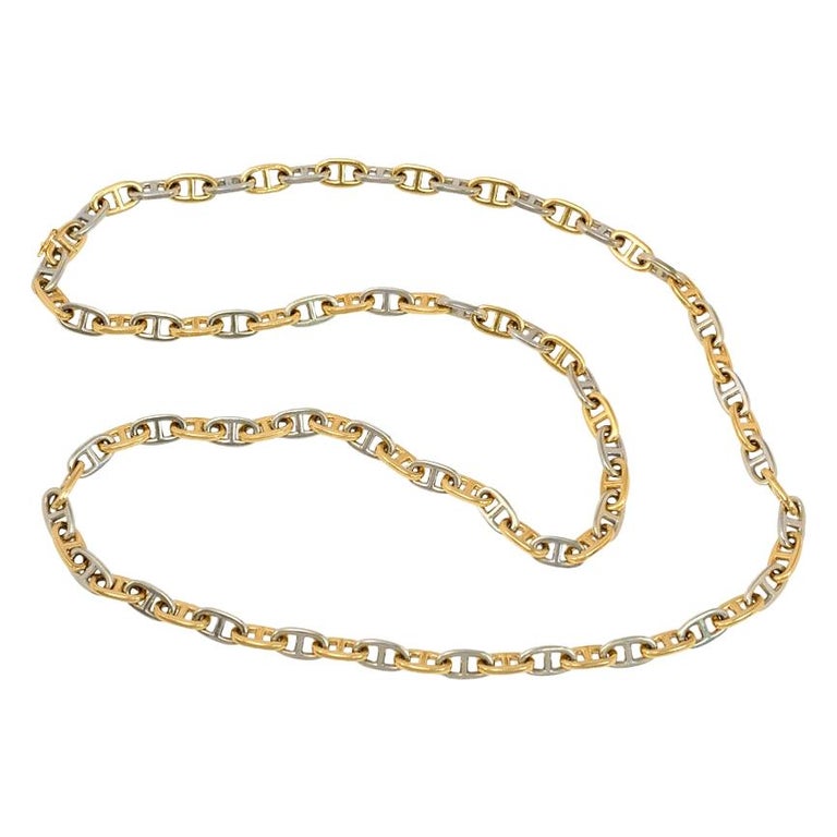 Hermès Estate Two-Color Gold Chaine d'Ancre Link Necklace; May Be ...