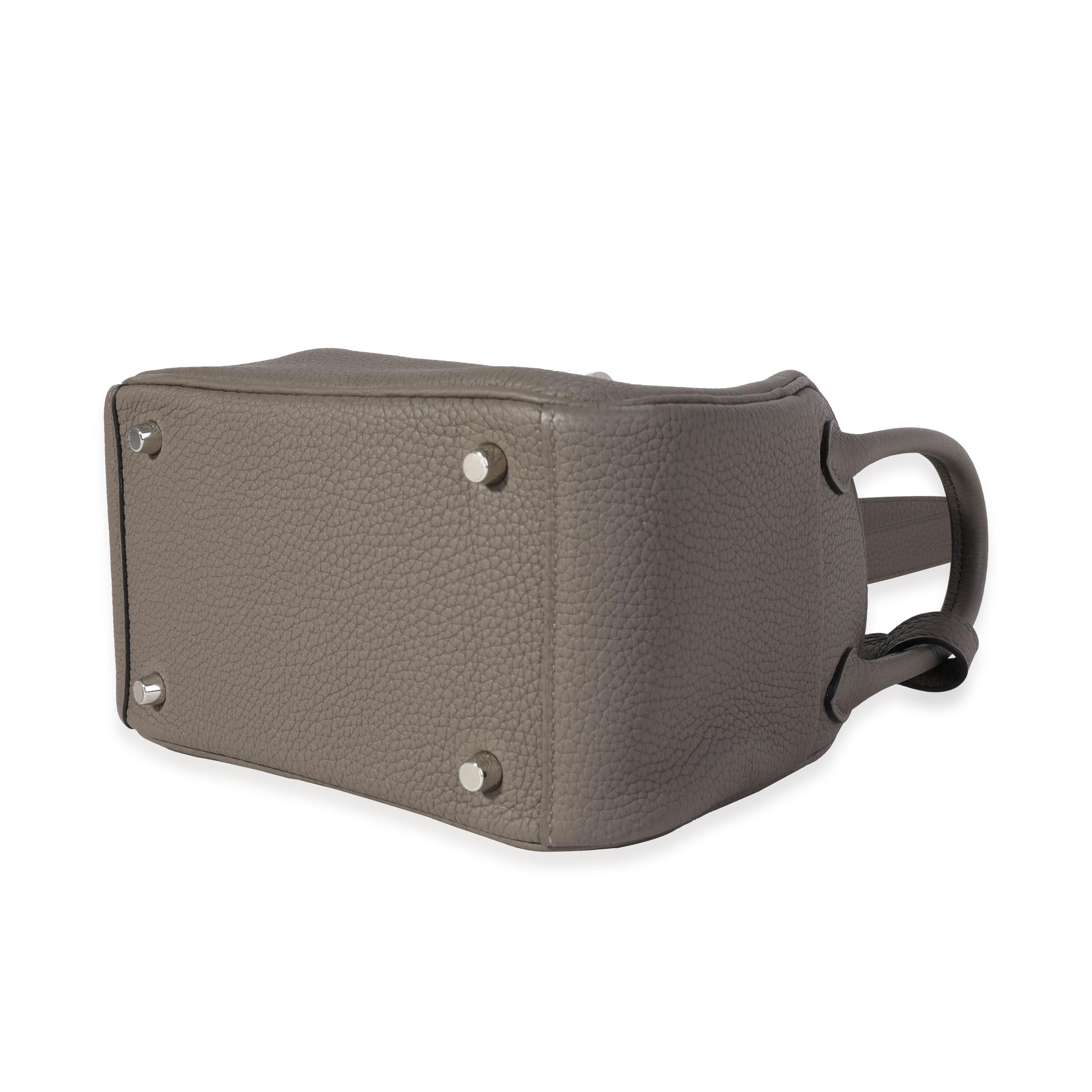 Hermès Etain Clémence Mini Lindy 20 PHW For Sale at 1stDibs | mini ...