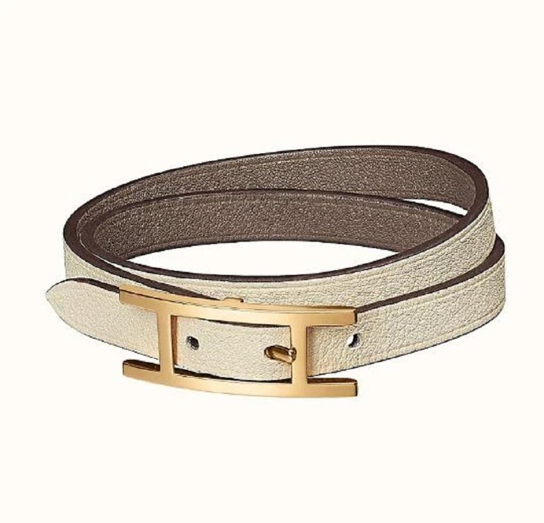 Hermes Étoupe / Nata Swift Calfskin Behapi Double Tour Bracelet For ...