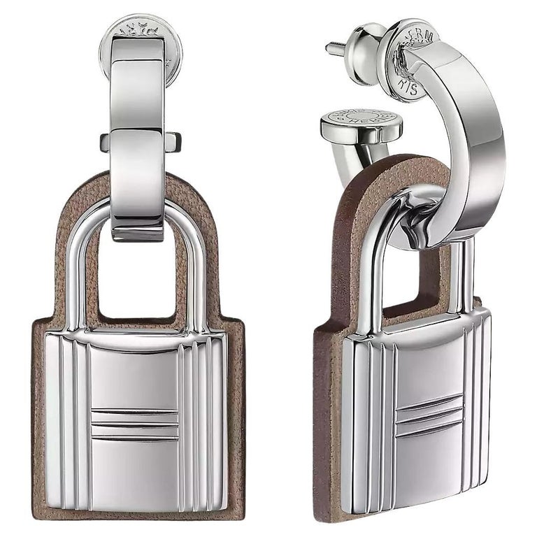 Hermes Étoupe O'Kelly earrings For Sale at 1stDibs