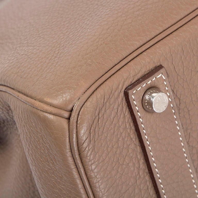 HERMES Etoupe taupe Togo leather BIRKIN 40 Bag Phw For Sale at 1stDibs