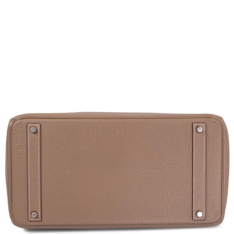 HERMES Etoupe taupe Togo leather BIRKIN 40 Bag Phw For Sale at 1stDibs