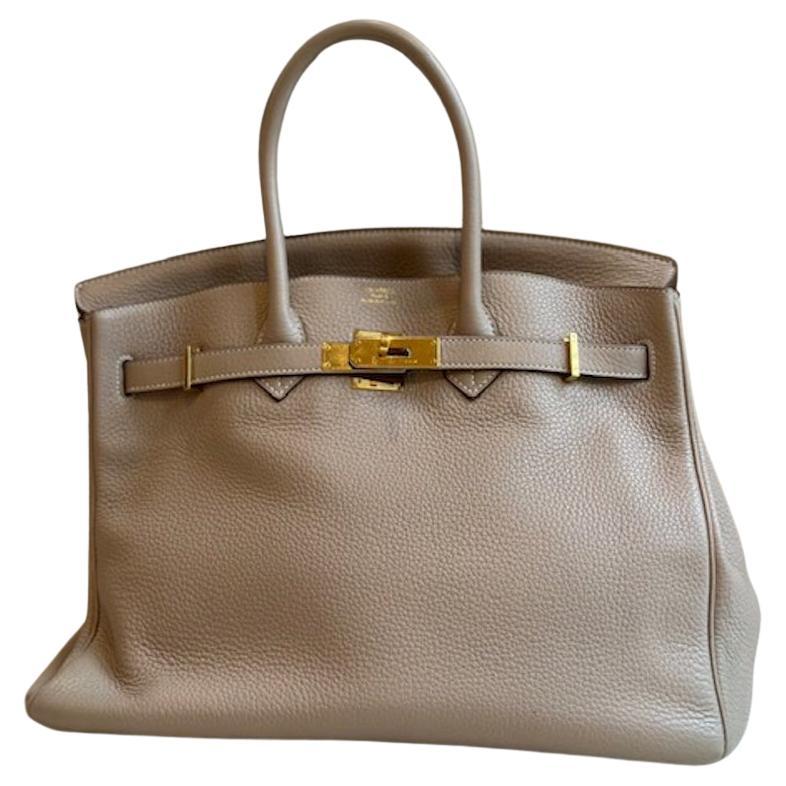 Hermés Etoupe Togo Birkin 35cm Gold Hardware For Sale at 1stDibs